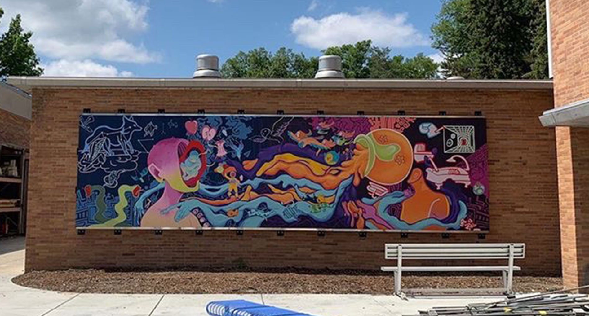 Students Create Mural at Kresge Art Center – College of Arts & Letters